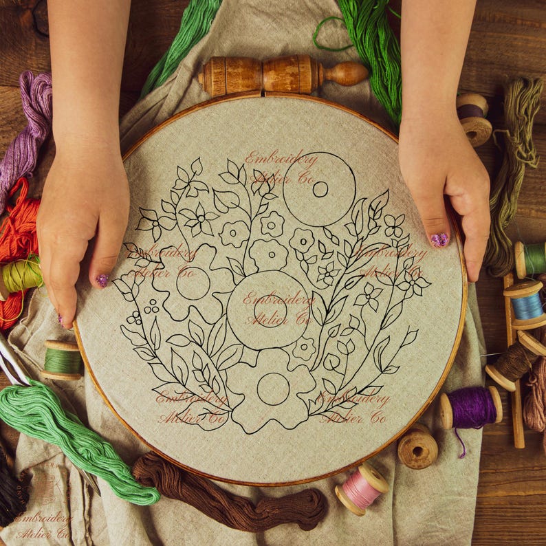 Wildflowers Hand Embroidery Pattern, Floral Embroidery PDF Design ...