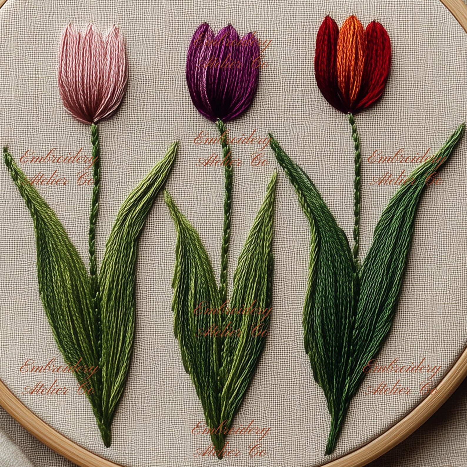 Tulips Hand Embroidery Design, Spring Flowers Embroidery PDF Pattern ...