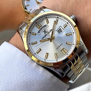 Luxurious Gold & Silver Couple Watch Set - Elegant His and Hers Watches ...