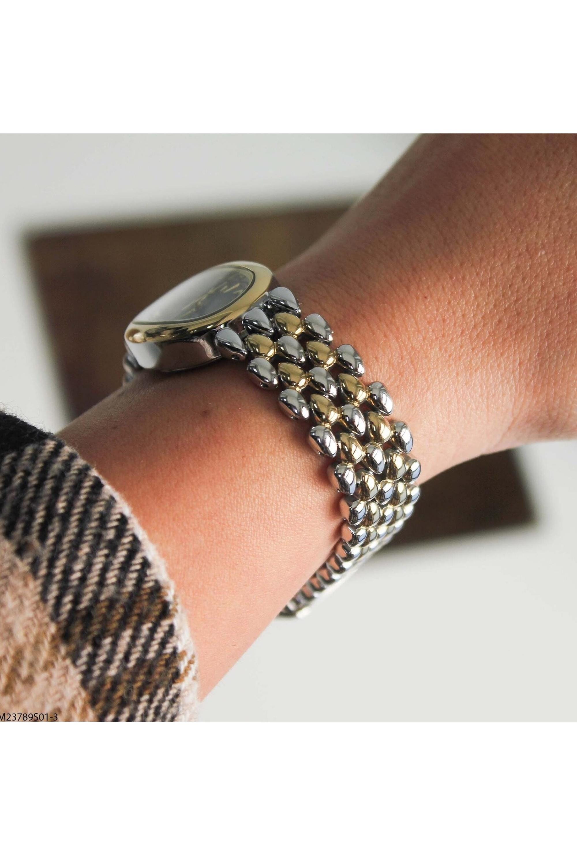 Elegant Two-tone Womens Watch With Polished Stainless Steel Bracelet ...