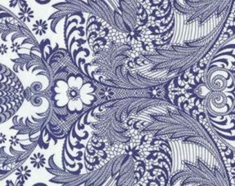 Blue Toile Fabric - Etsy