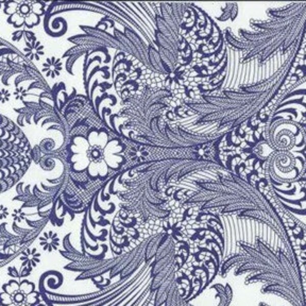 Blue Toile Fabric - Etsy