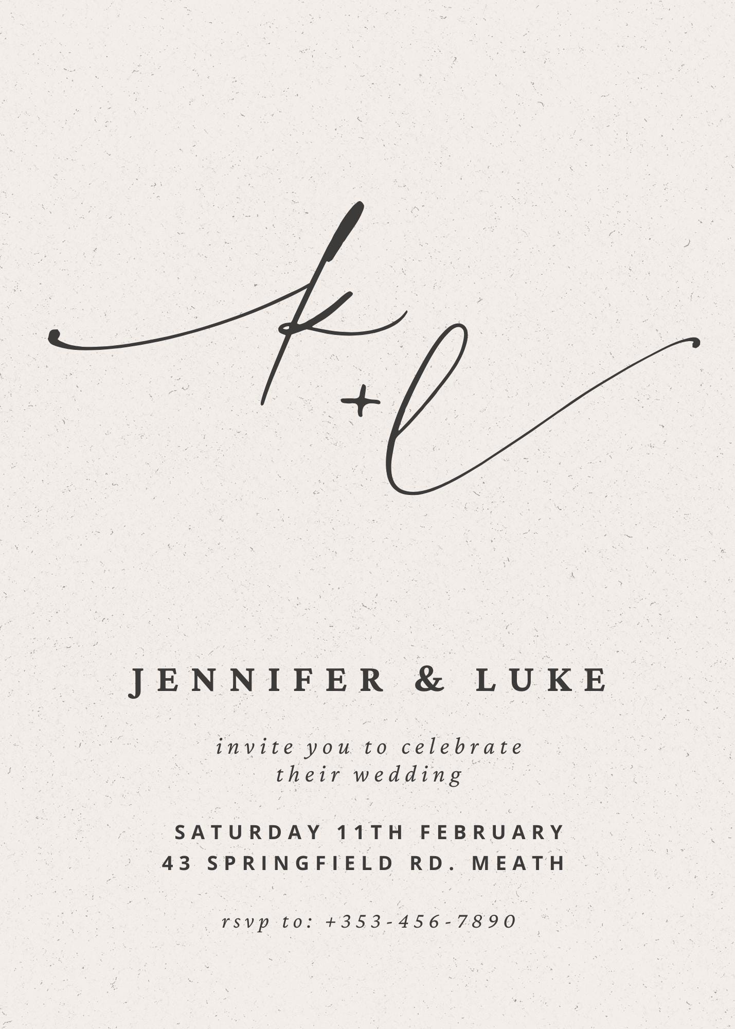 Elegant Calligraphy Wedding Invitation Template - Etsy