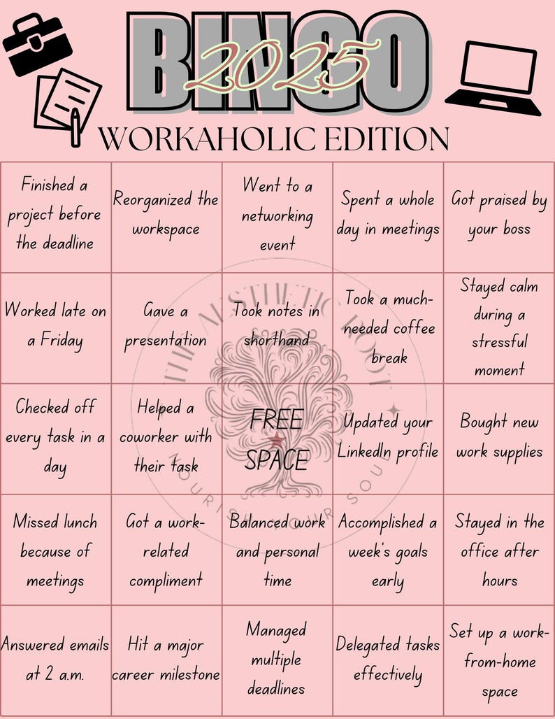 2025 Bingo Board Bundle Influencer, Traveler, and Workaholic Themes - Etsy