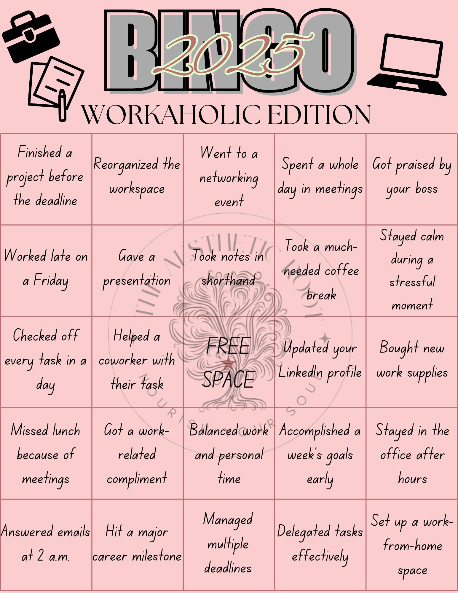 2025 Bingo Board Bundle – Influencer, Traveler, and Workaholic Themes ...