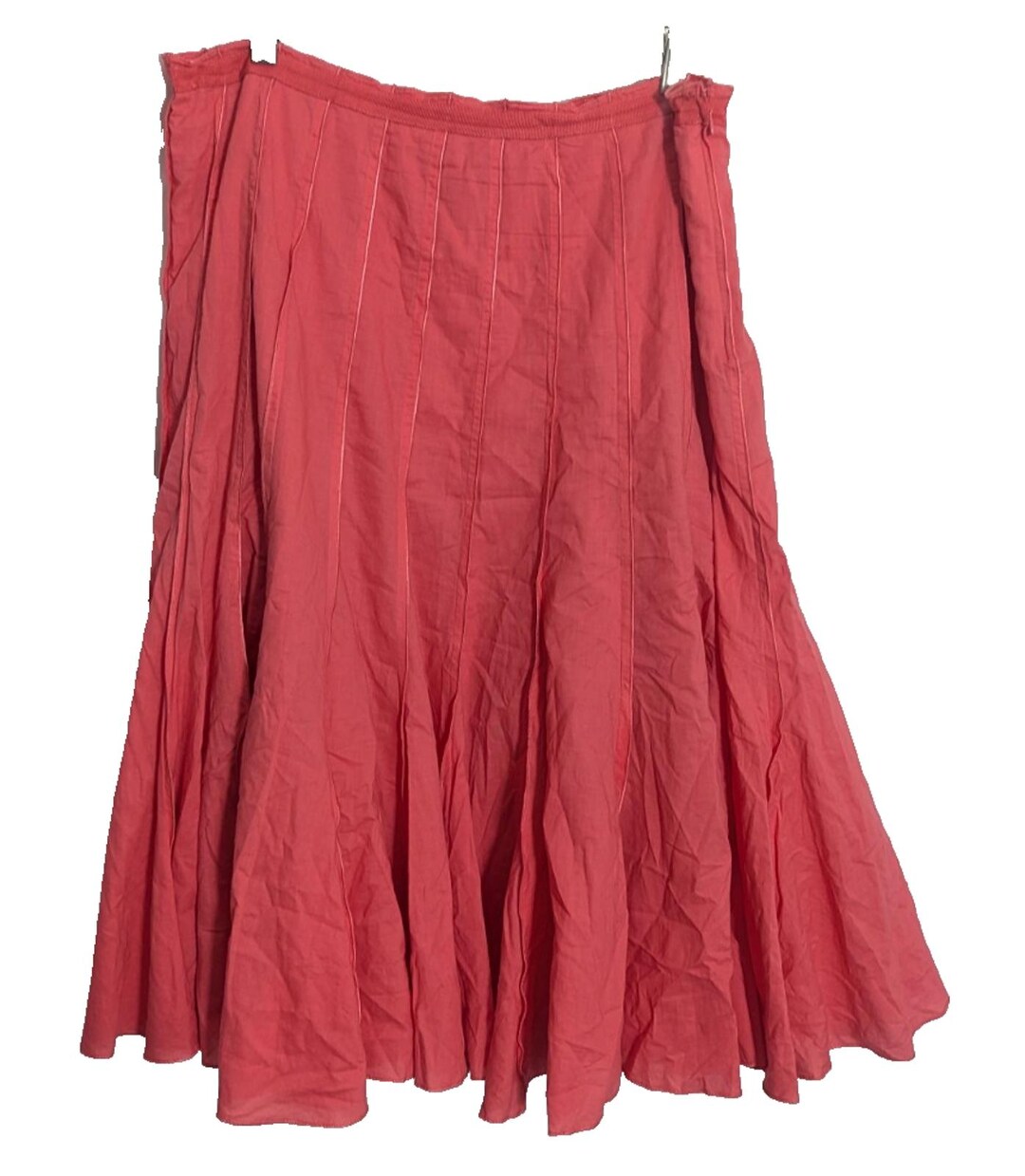Focus 2000 Coral Midi Flare Skirt Size 14 W1 Fairy Grunge Feminine Pink ...