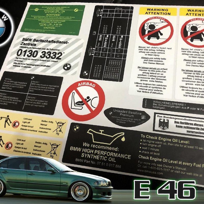 Bmw E46 Sticker Decal - Etsy