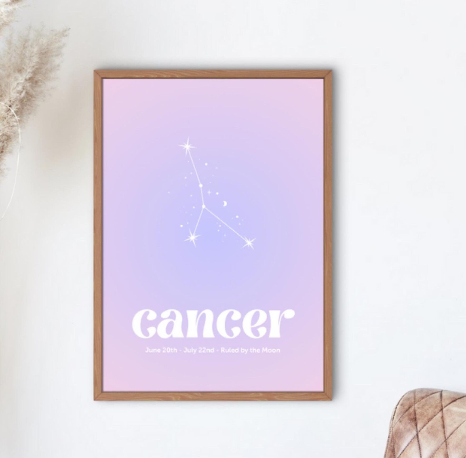 Cancer Zodiac A4 Printable Art - Instant Digital Download - Birthday ...