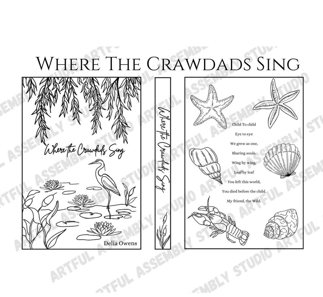 Where the Crawdads Sing Inspired Book Cover Design/art Hand Drawn ...