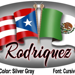 Mexican Unity Flags Vinyl Decal Sticker Puerto Rico Latino Oval Small ...