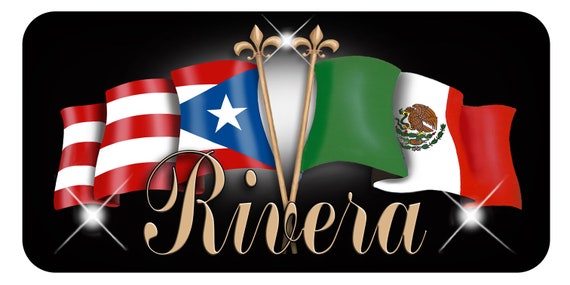 One Puerto Rican Mexican Unity Flags Vinyl Rectangle Decal | Etsy