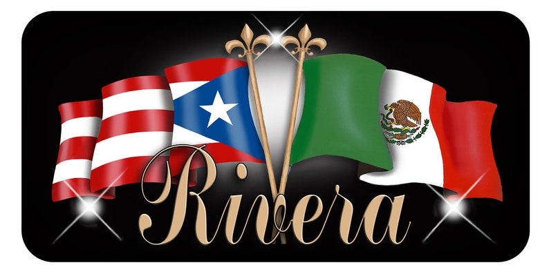 One Puerto Rican Mexican Unity Flags Vinyl Rectangle Decal | Etsy