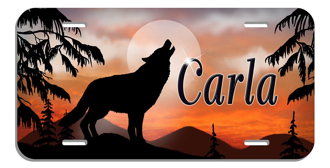 Wolf and Moon Auto License Plate Personalize Gifts Ladies Girls Teens ...