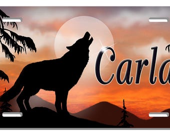 Wolf License Plate - Etsy