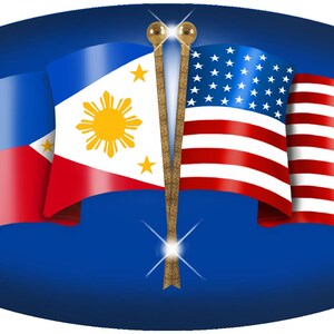 One USA & Philippine Unity Flags Vinyl Rectangle Decal Bumper Sticker 3 ...