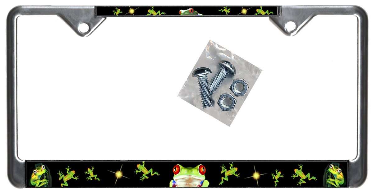 Frogs License Plate Frame Personalize Gifts Green Frog Plate | Etsy