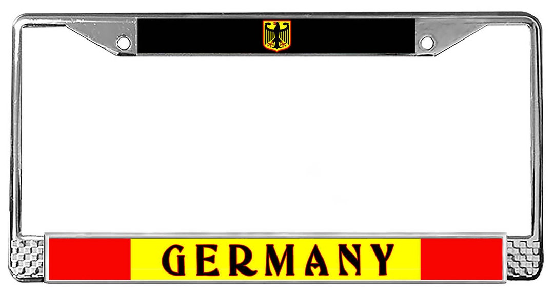 German Flag and Coat of Arms License Plate Frame Personalize Gifts ...