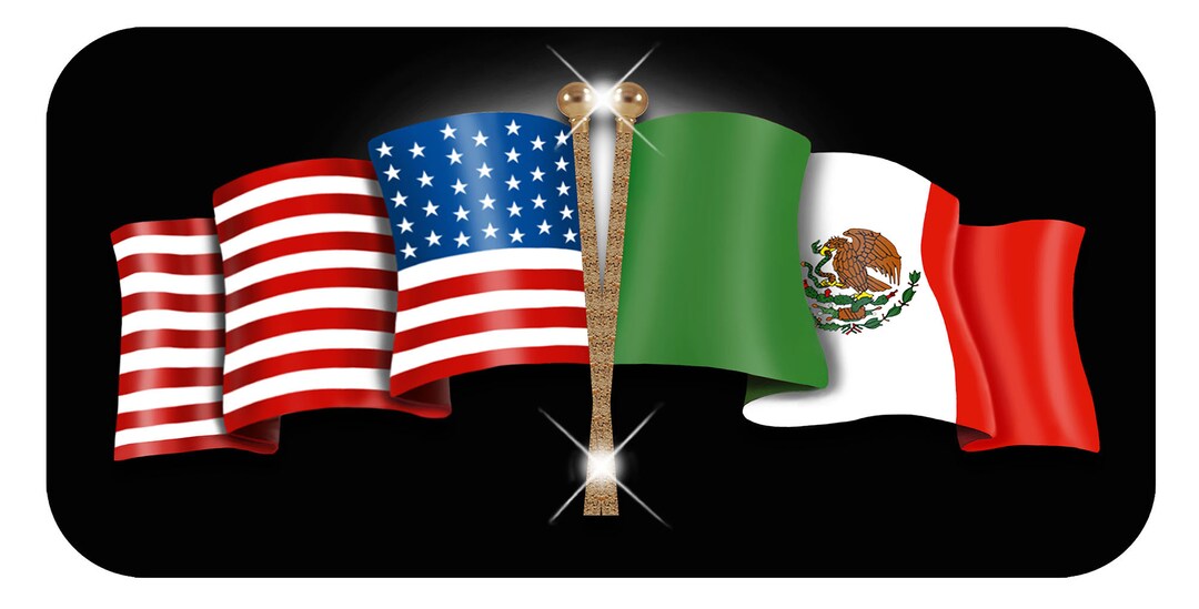 One USA & Mexican Unity Flags Vinyl Rectangle Decal Bumper Sticker ...