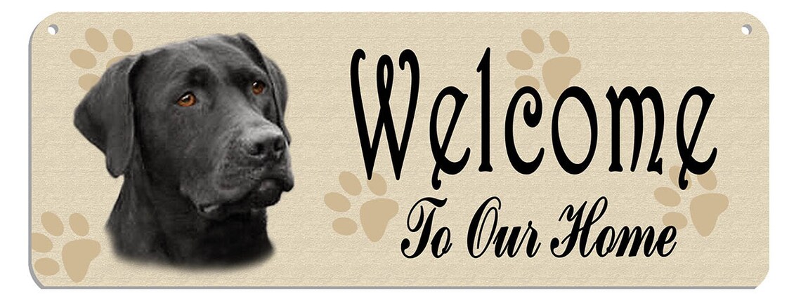 Black Labrador Retriever Welcome Sign 3-7/8 X - Etsy