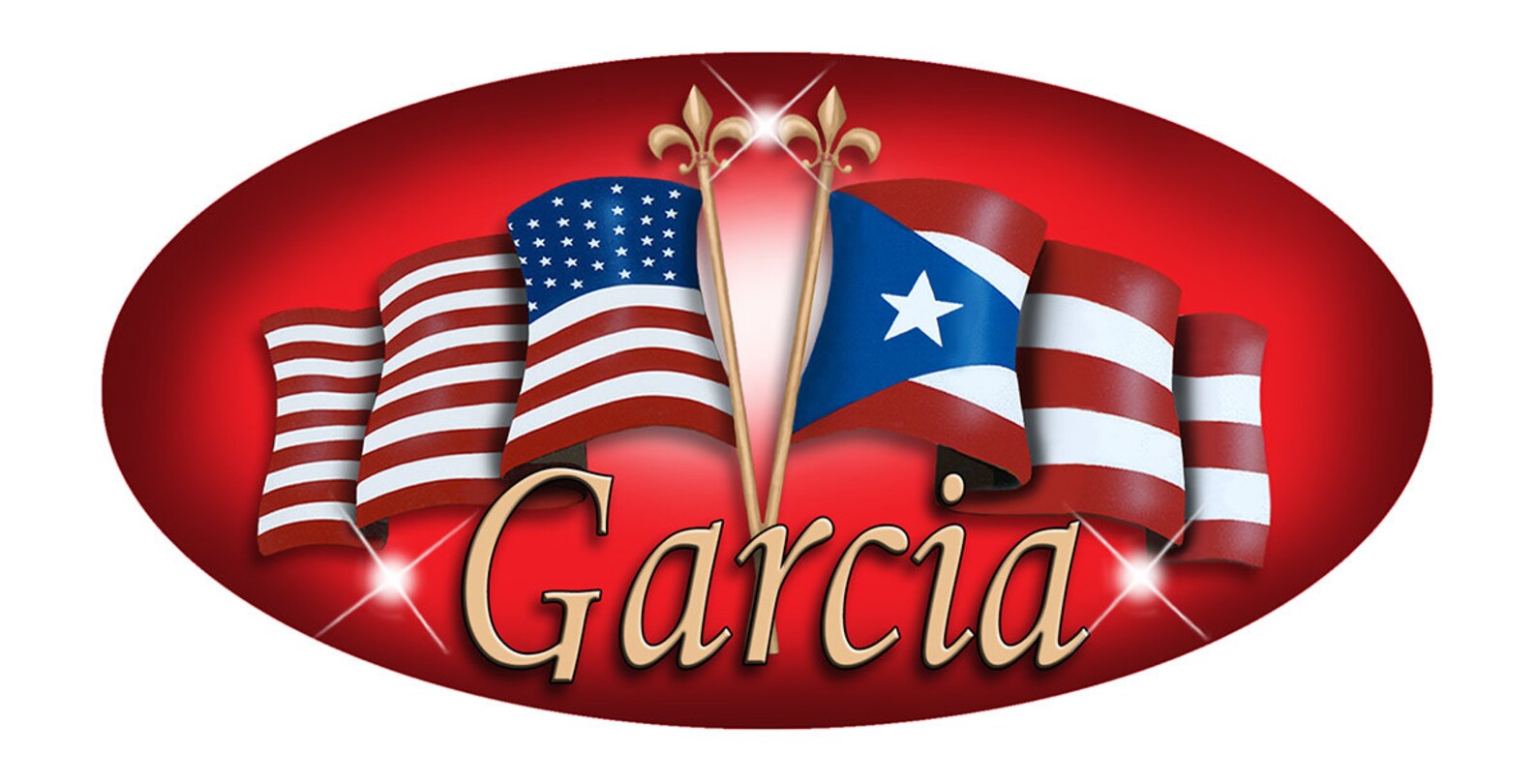 One USA & Puerto Rico Unity Flags Vinyl Oval Decal Bumper - Etsy