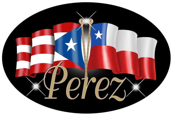 Puerto Rican Chilean Unity Flags Vinyl Oval MAGNET 4 X | Etsy