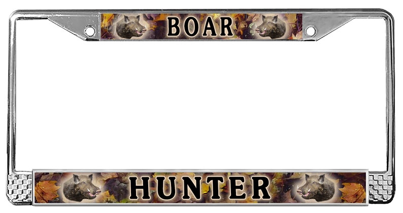 Buck and Wild Boar Hog on Camouflage Auto License Plate Frame - Etsy