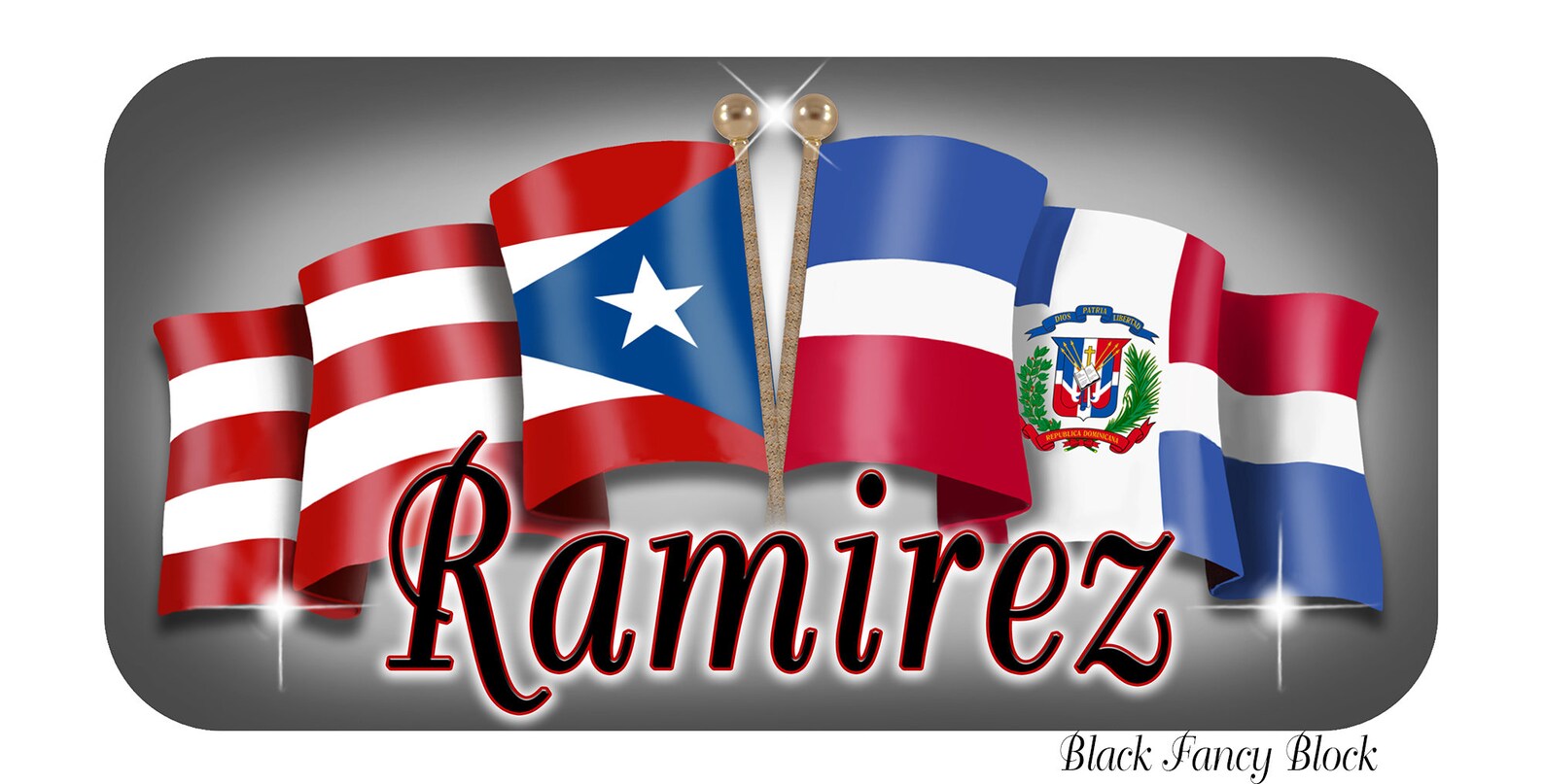Puerto Rico Dominican Republic Unity Flags Vinyl Rectangle | Etsy