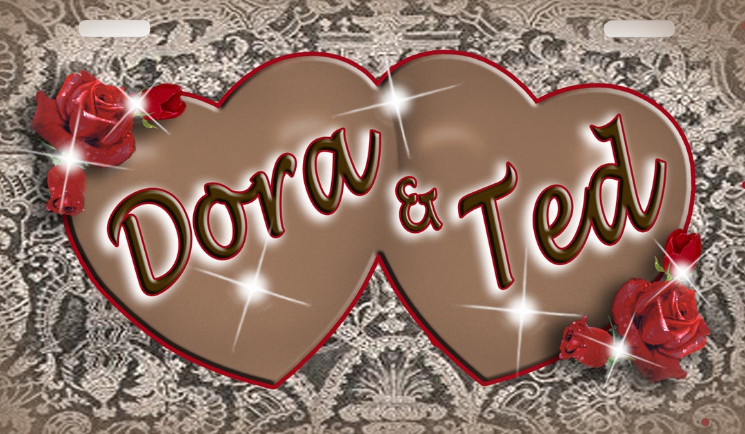 Red or Pink Roses Sepia Hearts Custom Motorcycle Size License Plate Any ...