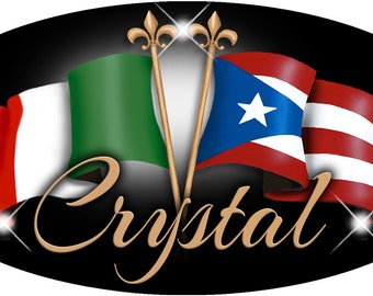 Puerto Rico Unity Flags Vinyl Oval Decal Bumper Sticker Mega | Etsy