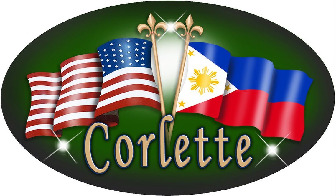 One USA & Philippine Unity Flags Vinyl Rectangle Decal Bumper - Etsy