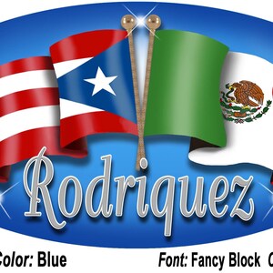 Mexican Unity Flags Vinyl Decal Sticker Puerto Rico Latino Oval Small ...