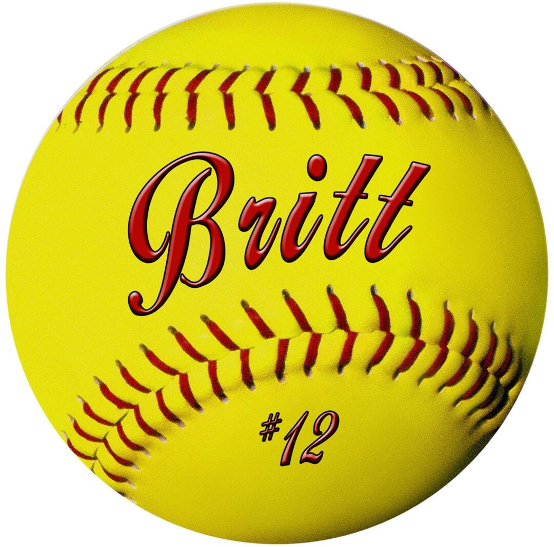 Personalize Softball Round Mouse Pad Custom Gifts Boys Girls Ladies Men ...