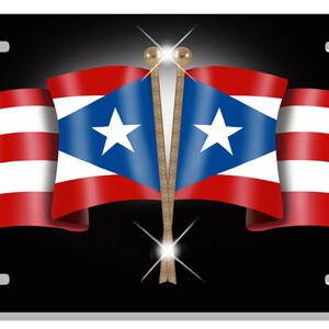 Puerto Rico Unity Flags Auto License Plate Personalize Gifts Any Name ...