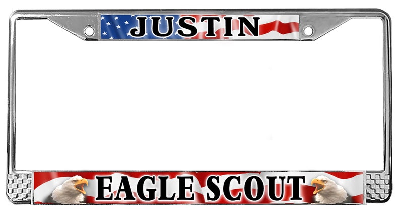 USA Flag Eagle Auto License Plate Frame Personalize Gifts - Etsy