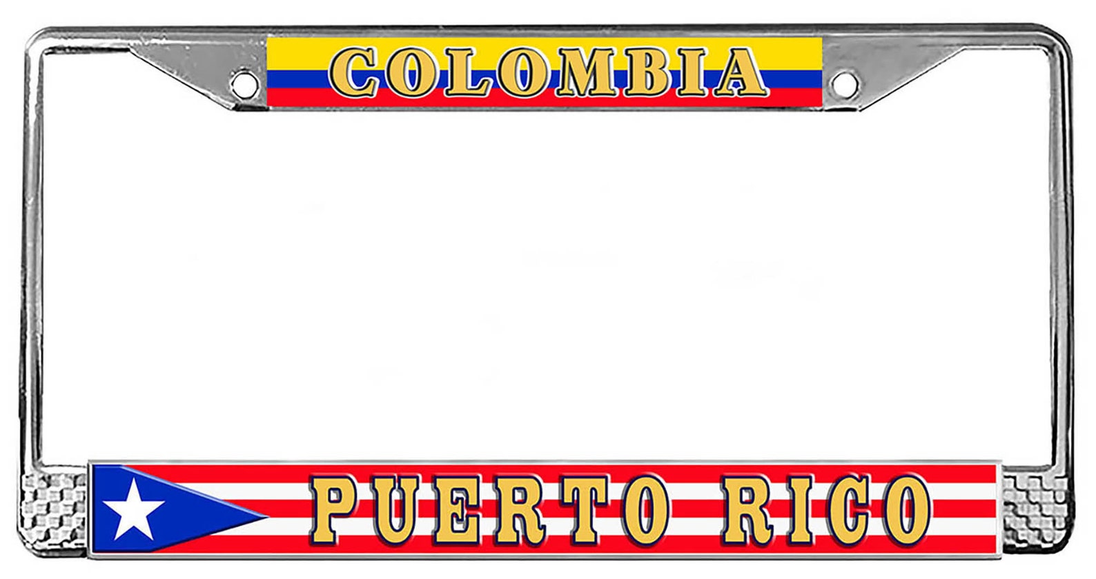 Puerto Rico Flag and Coat of Arms License Plate Frame Personalize Gifts ...