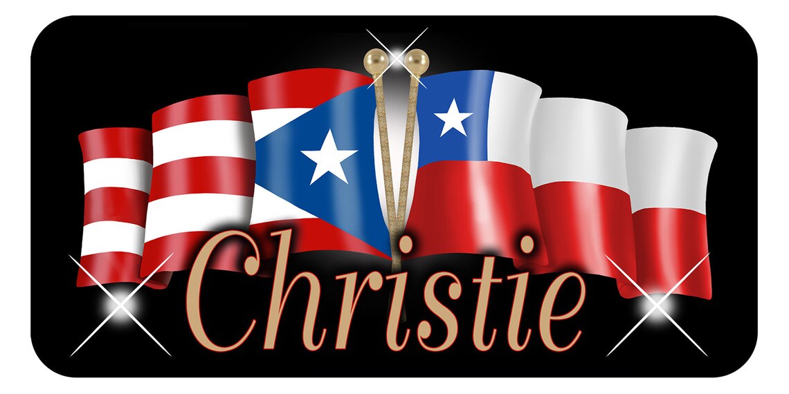 Puerto Rican Chilean Unity Flags Vinyl Rectangle Decal Bumper | Etsy