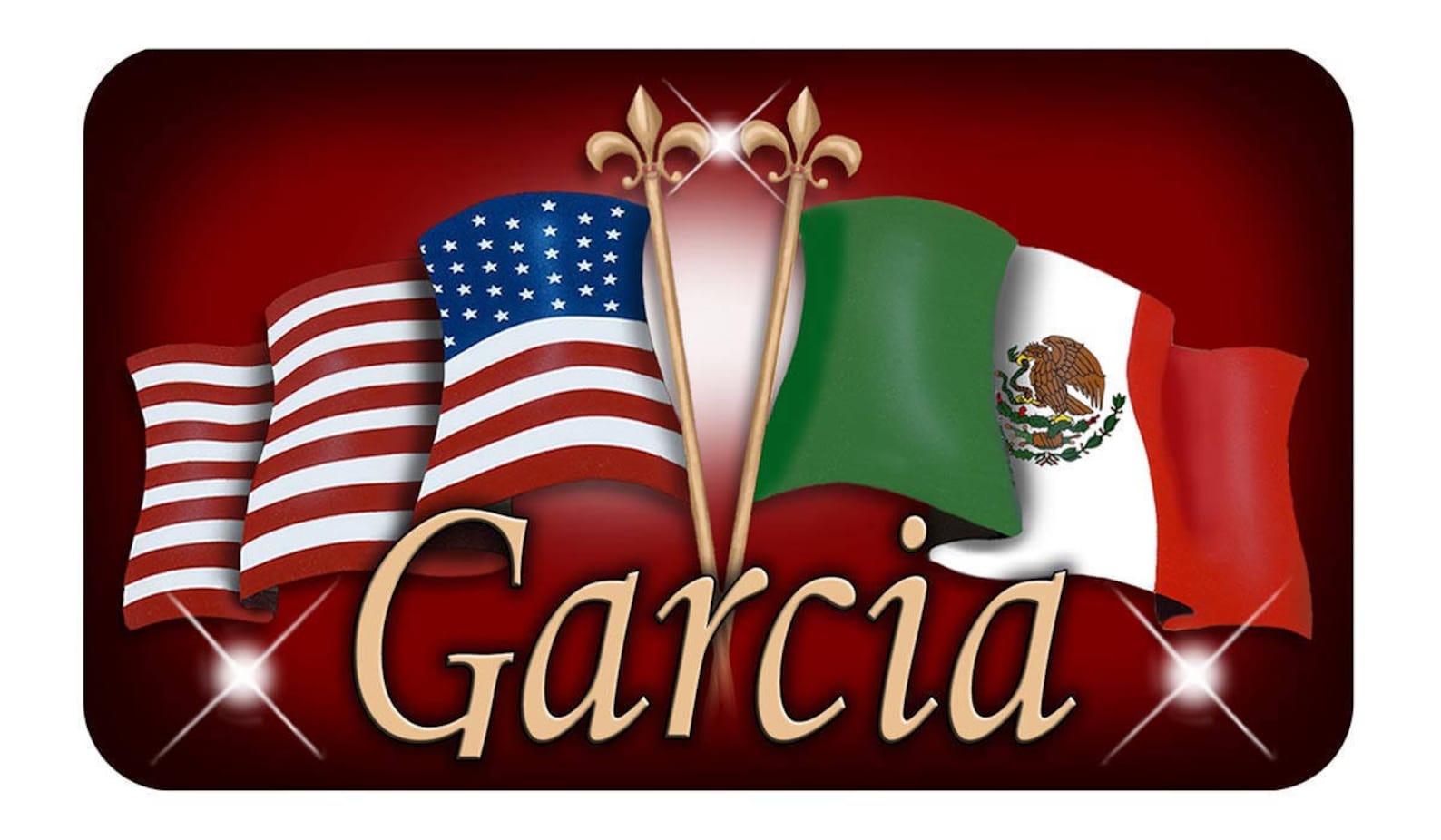 One USA & Mexican Unity Flags Vinyl Rectangle Decal Bumper | Etsy