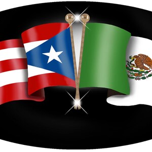 Mexican Unity Flags Vinyl Decal Sticker Puerto Rico Latino Oval Small ...