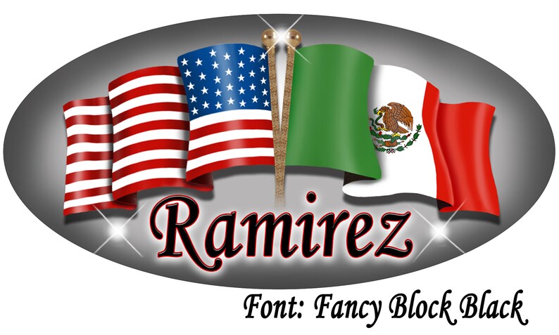 USA & Mexican Unity Flags Vinyl Oval Decal Bumper Sticker Size Small to ...