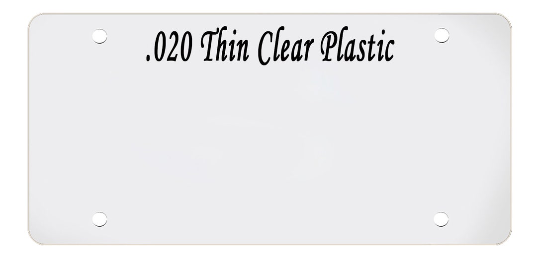 Clear Plastic .020 THIN Auto License Plate Protective Shield Cover ...