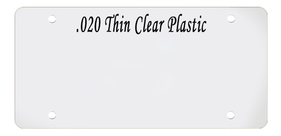 Clear Plastic .020 THIN Auto License Plate Protective Shield | Etsy