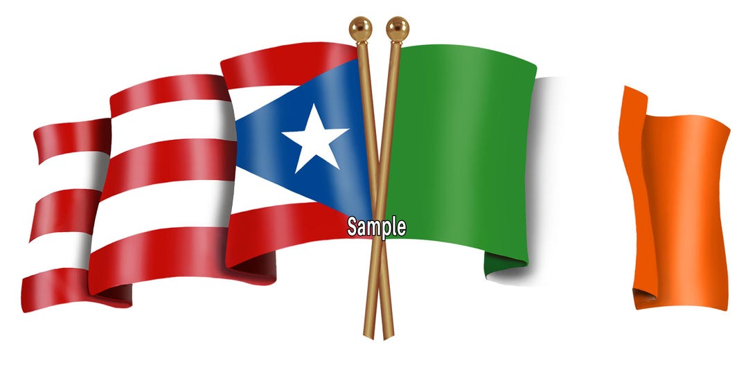 Irish Puerto Rico Unity Flags Digital Download Ireland Puerto Rican ...