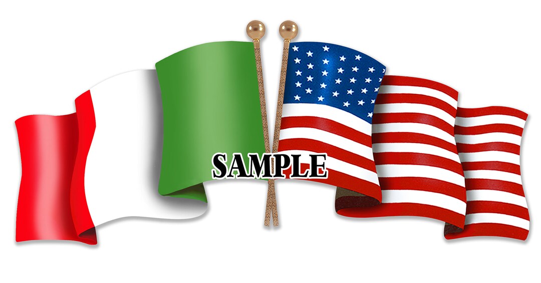 Italian American Unity Flags Digital Download Italy USA Latino PNG High ...