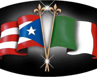 One Puerto Rico Unity Flags Vinyl Decal Bumper Sticker | Etsy