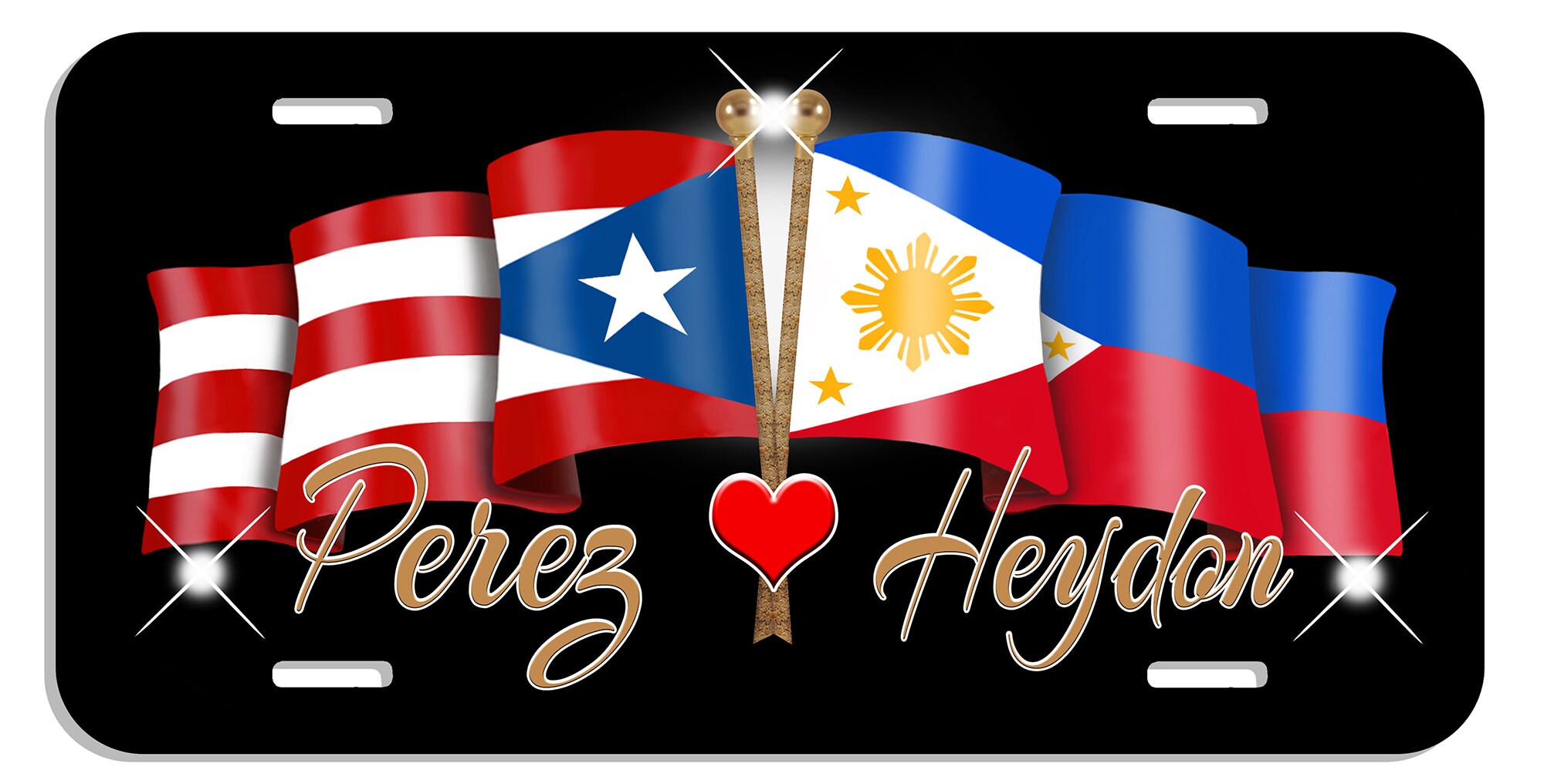 Puerto Rico Philippine Unity Flags Auto License Plate - Etsy