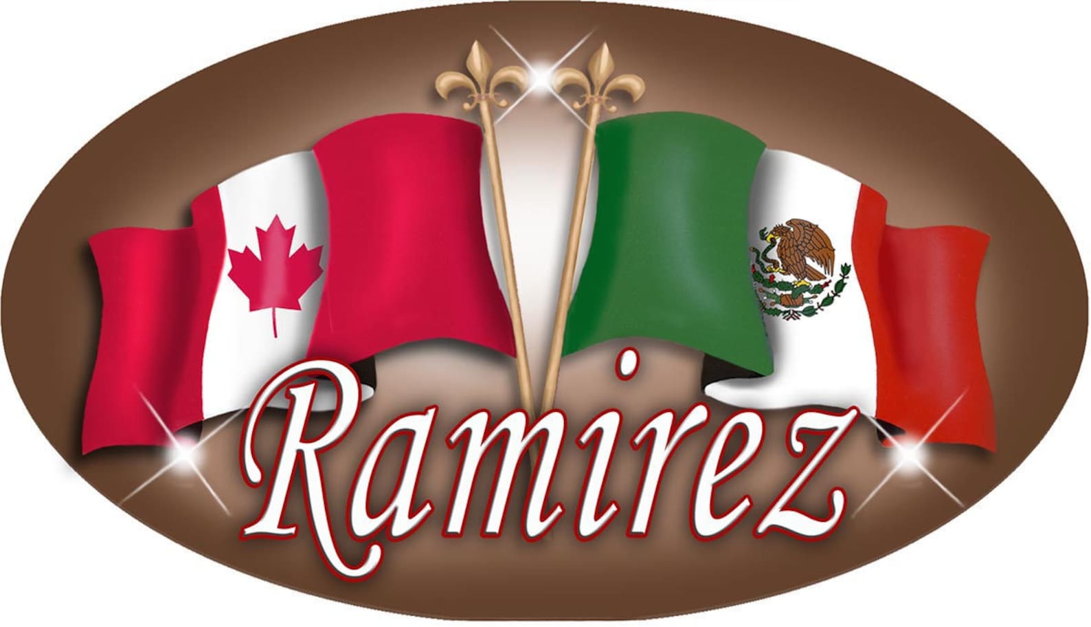 One Canadian Mexican Unity Flags Vinyl Oval Decal Bumper - Etsy