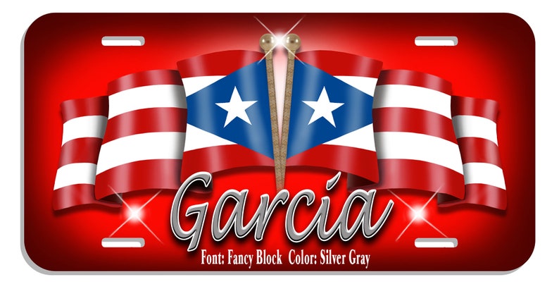 Puerto Rico Unity Flags Auto License Plate Personalize Gifts - Etsy