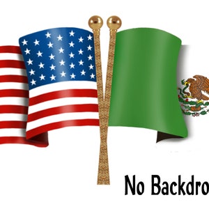 One USA & Mexican Unity Flags Vinyl Oval Decal Bumper Sticker 3" X 6 ...