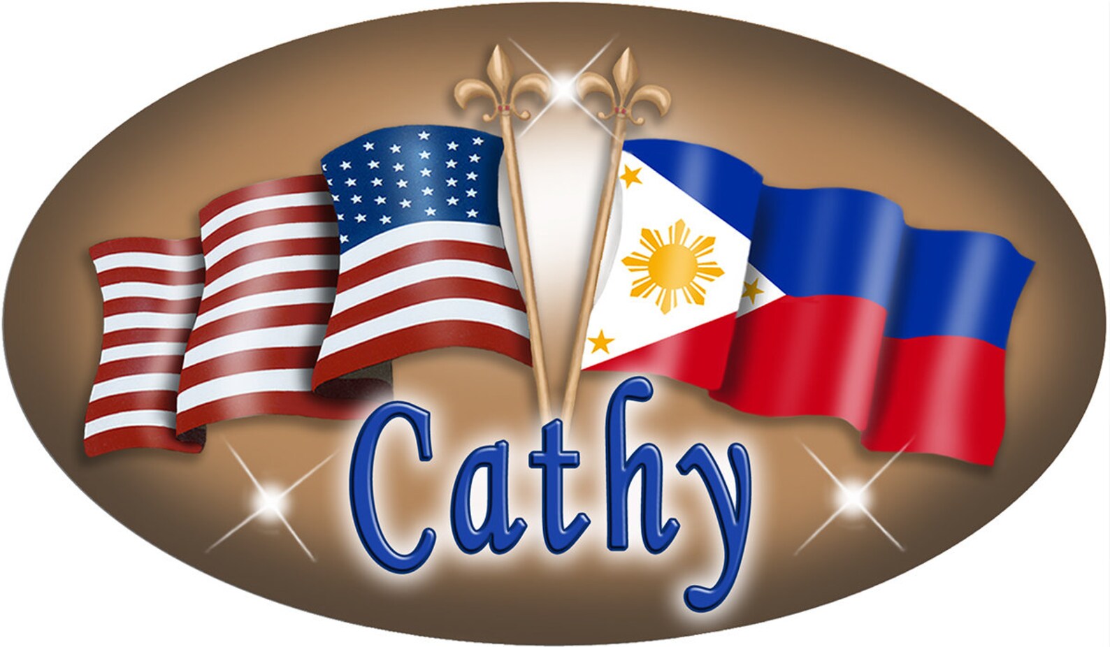 One USA & Philippine Unity Flags Vinyl Rectangle Decal Bumper - Etsy