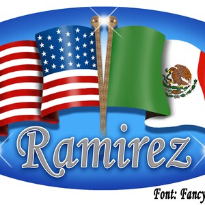 One USA & Mexican Unity Flags Vinyl Oval Decal Bumper Sticker 3" X 6 ...